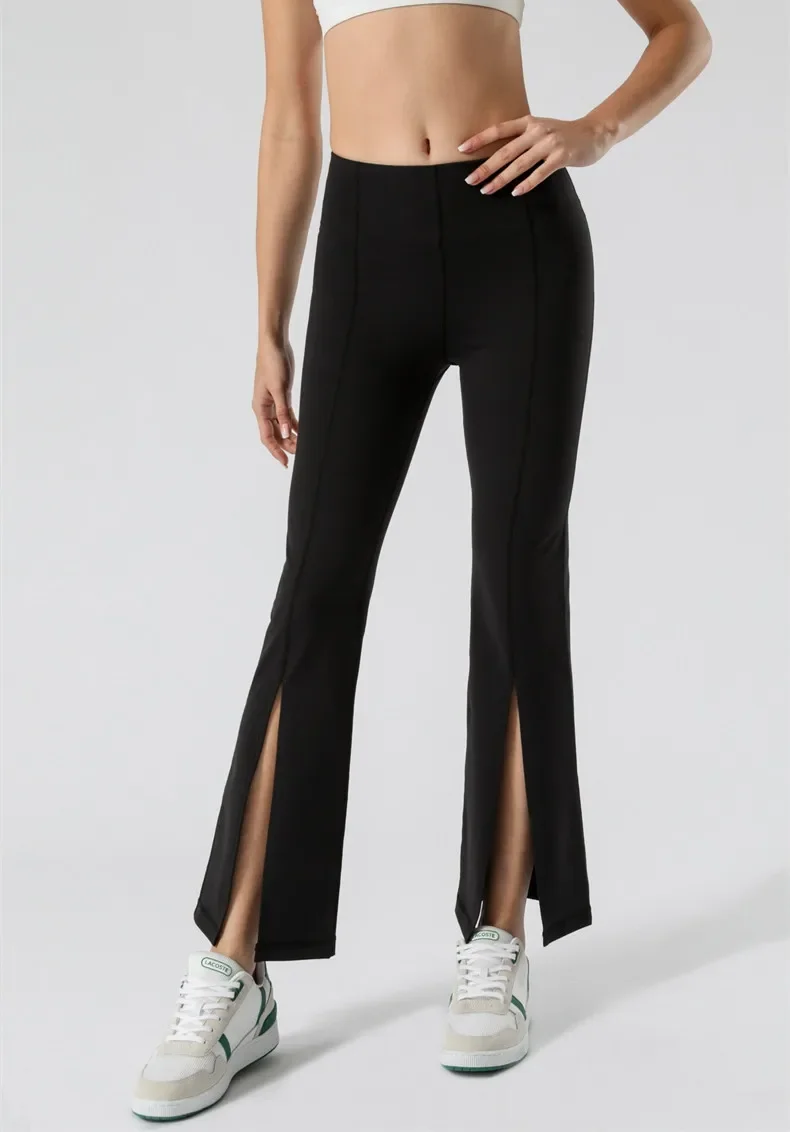 High Quality Sexy High Waisted Yoga Flared Pants Hip Lifting Pants Dance Fitness Sports Front ...