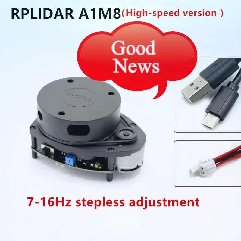 New High-speed Version Rplidar A1m8 Lidar Sensor Scanning Frequency 7-16hz Stepless Adjustable ...