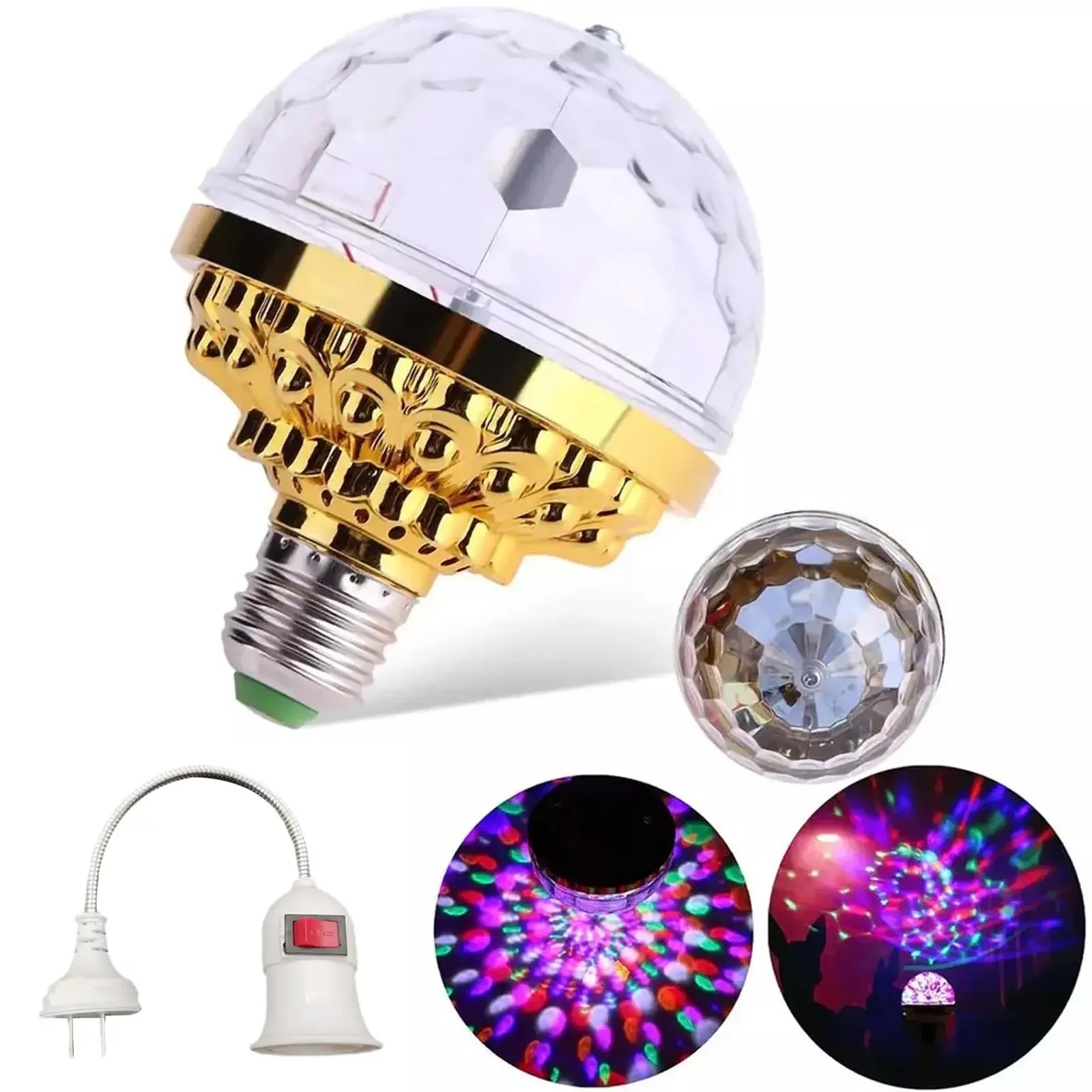 E27 Mini Rotating Magic Ball Light Rgb Projection Lamp Party Dj Disco Ball Light for Home Party ...