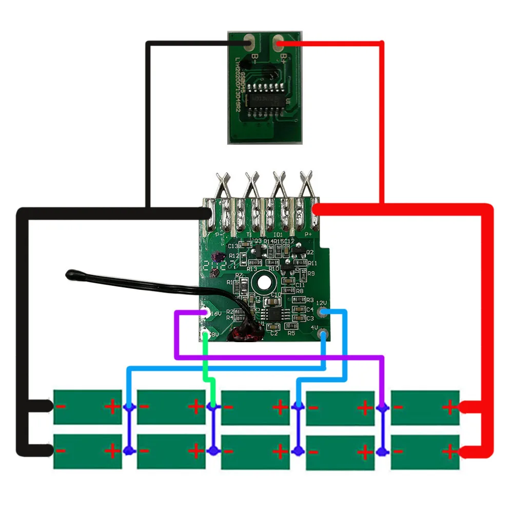 Lithium Battery Lbx2040 Shell Bms Pcb Material Protection Board Led Suitable For Black Decker ...