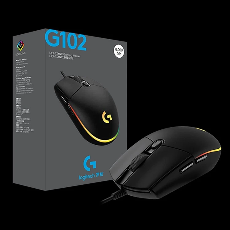 Logitech G102 LIGHTSYNC RGB Wired Gaming Mouse 8000 DPI & 6 Buttons