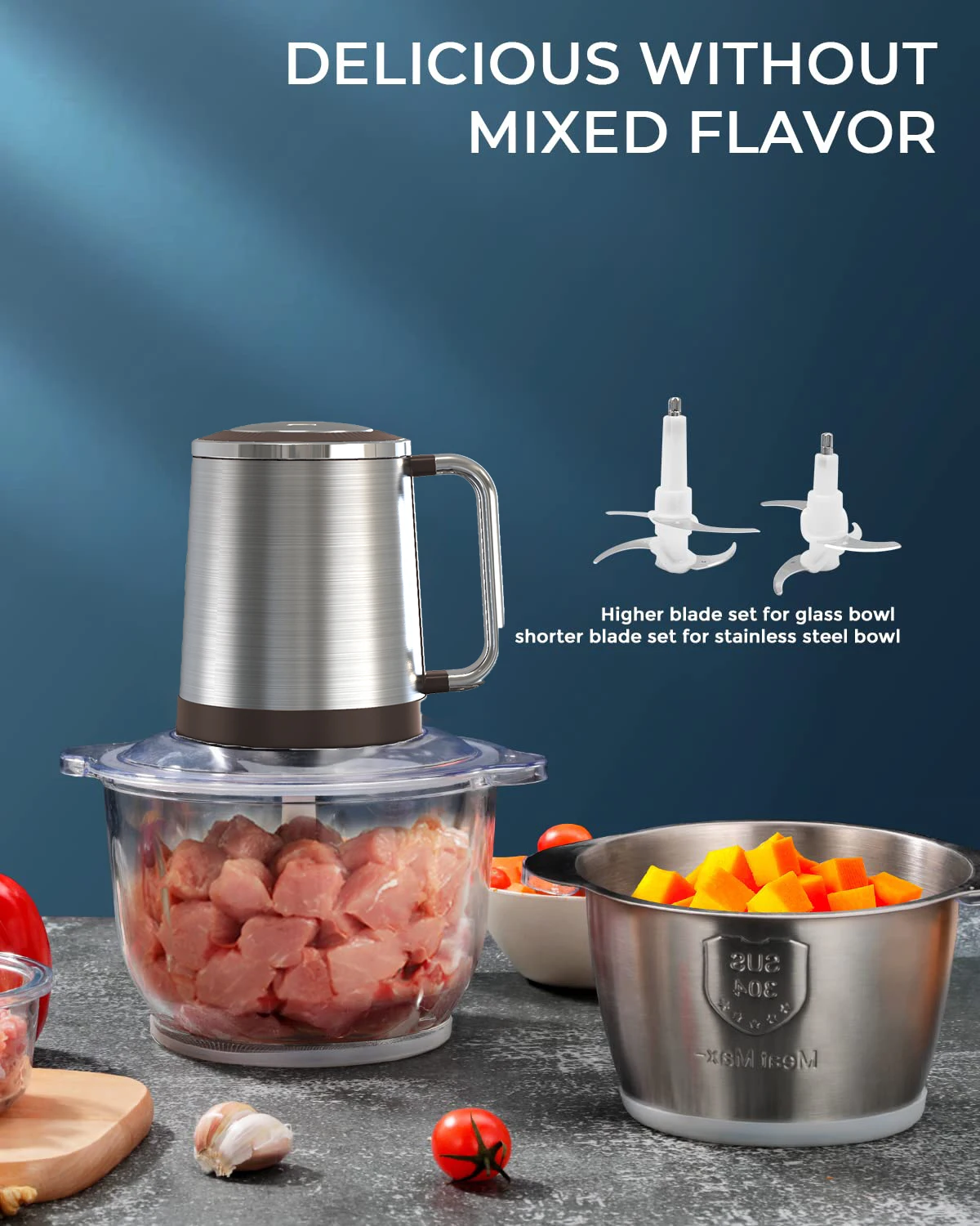 New Arrival 2l/3l Chopper Home Use Electrical Mincer Meat Grinder Household Electric Stainless ...