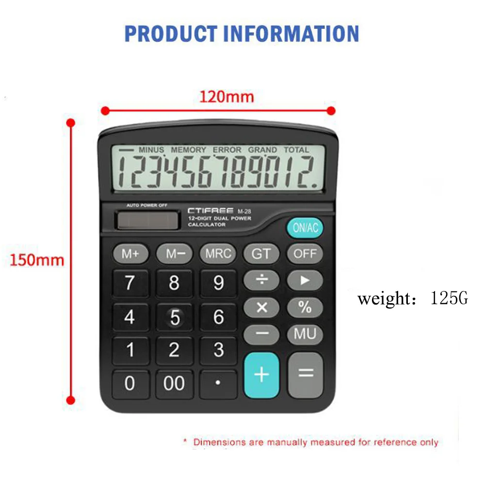 12 Digits Electronic Calculator Desktop Calculators Portable Office Electronic Calculator ...