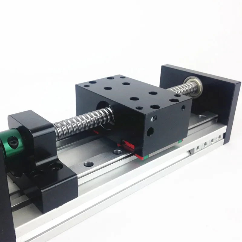 Cnc Linear Square Linear Guide Rail Ball Screw Platform 100 500mm Effective Stroke 2pcs Sliders