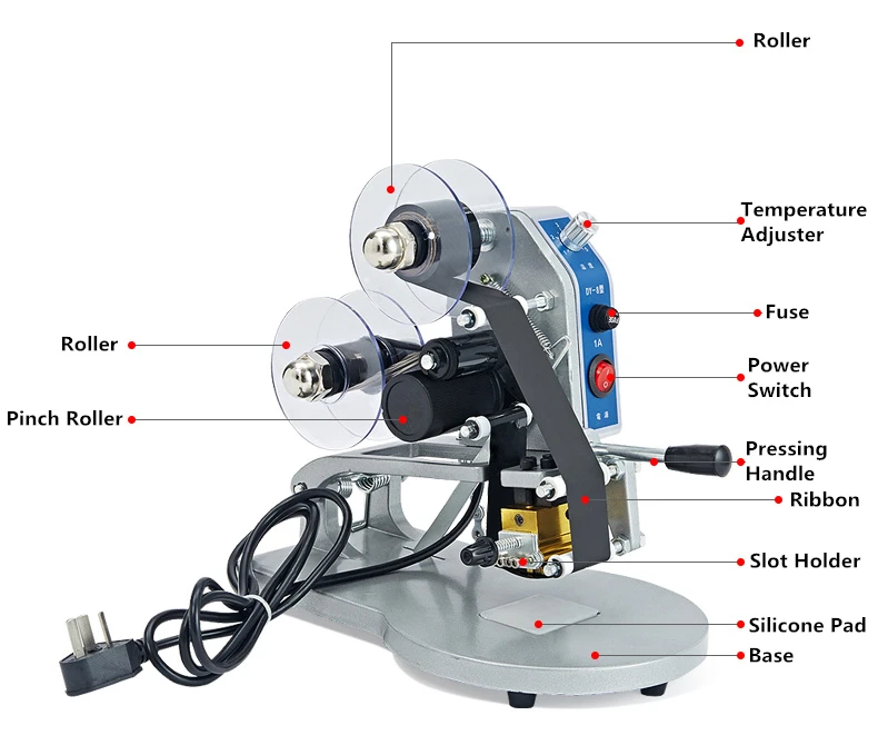 Tebak High Quality Electric Ribbon Manual Batch Coding Printing Machine For Plastic Package Bag ...