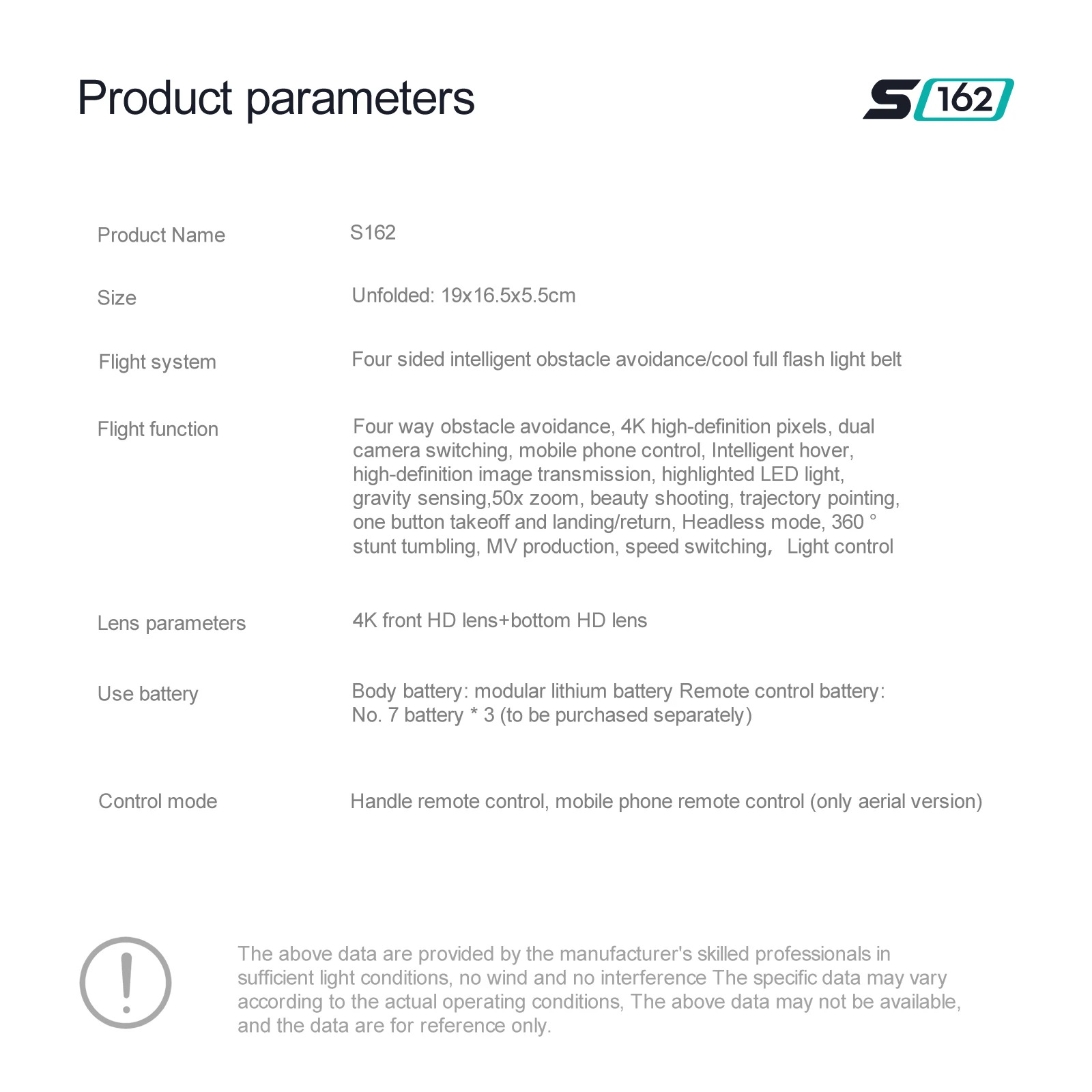 Professional S162 Drone 4k Hd Dual Camera Led Light Wifi Fpv Obstacle Avoidance Headless Mode ...