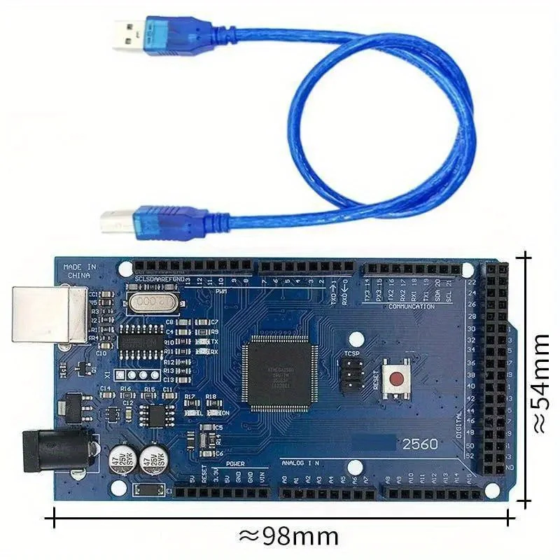 New Mega2560 R3 (atmega2560-16au Ch340) Avr Usb Development Board For Arduino Programming Diy ...