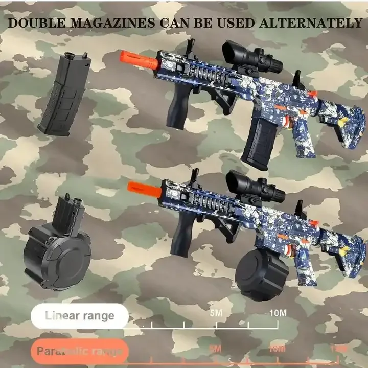 2024 Electric M4a1 Gel Splatter Blaster Toy Gun Black Red M416 7-8 Mm Soft Bullet Fast Shooting ...