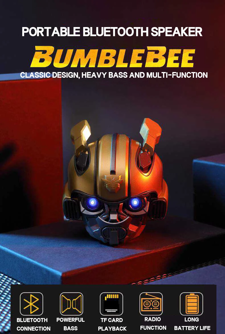 Bumblebee Helmet Bluetooth Speaker Cartoon Mini Speaker Wireless Bluetooth Christmas Gift ...