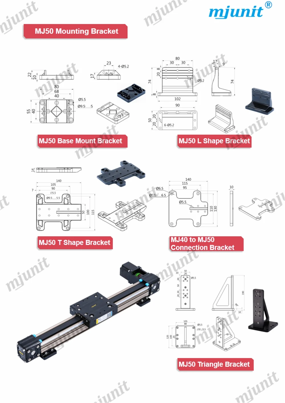 Mjunit Sewing and Handling Gantry Sliding Table Module XY Axis Mobile Platform Synchronous Belt ...