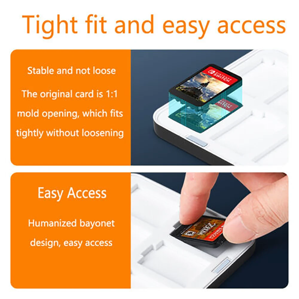 Ns Switch Oled Game Card Storage Box Hard Shell Protective 24 Game Cards Holder Case For ...