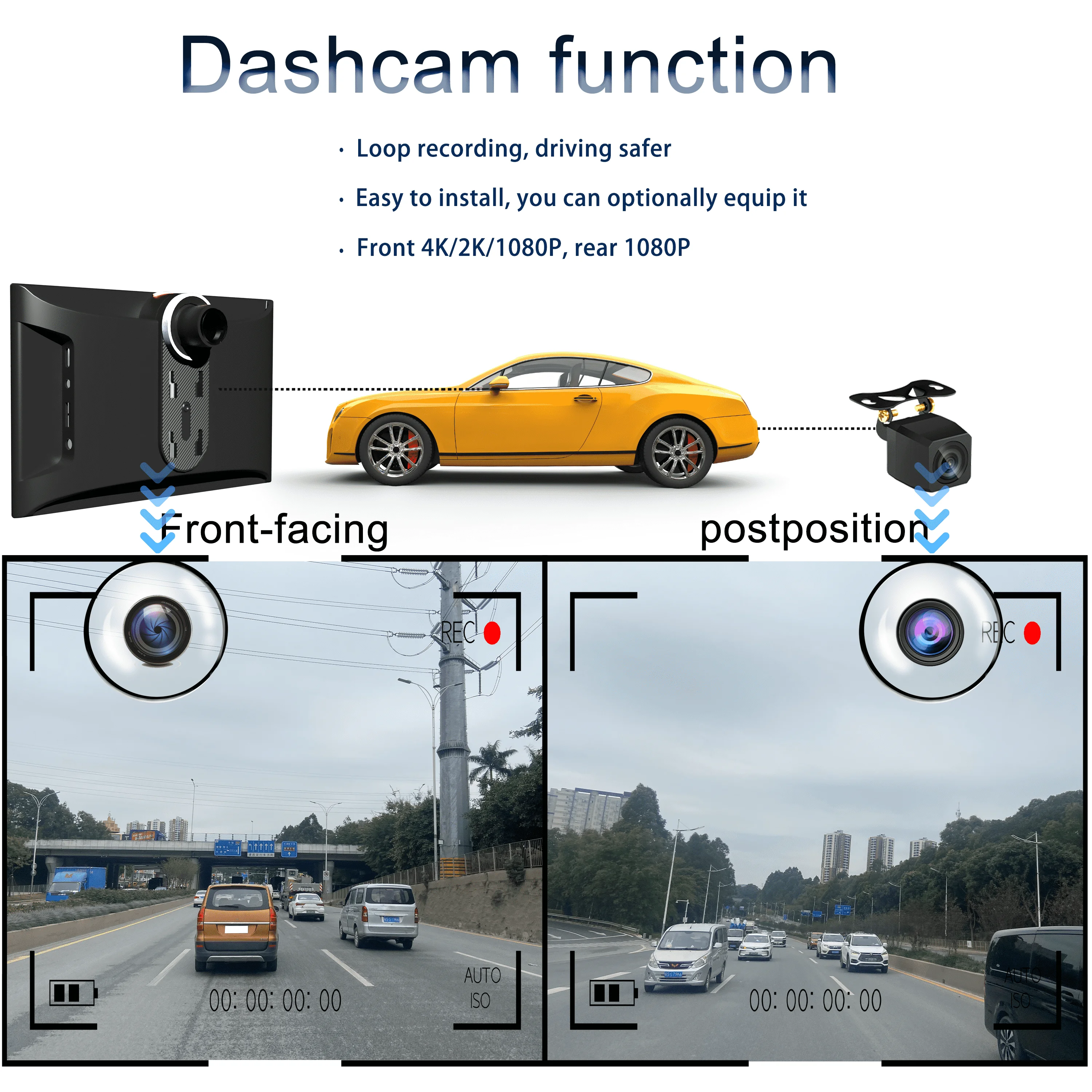 7 Inch Carplay Monitor Touch Screen Universal Portable Wireless Android ...