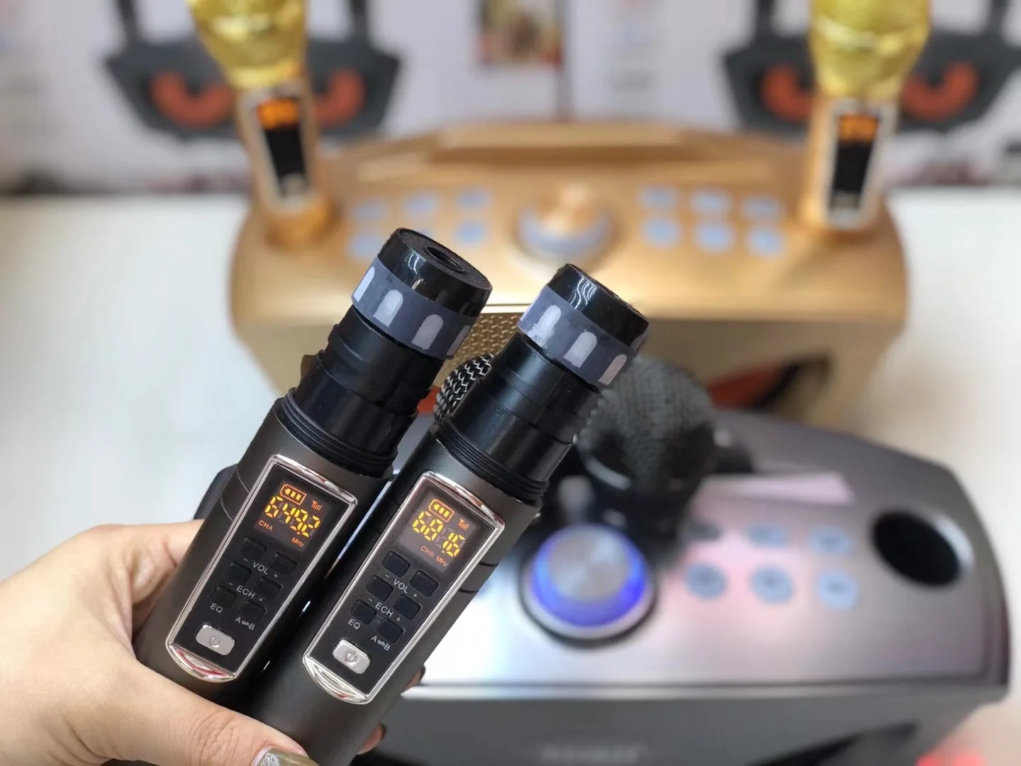 20W Bass Sound Family KTV 2-in-1 Portable Karaoke Microphone