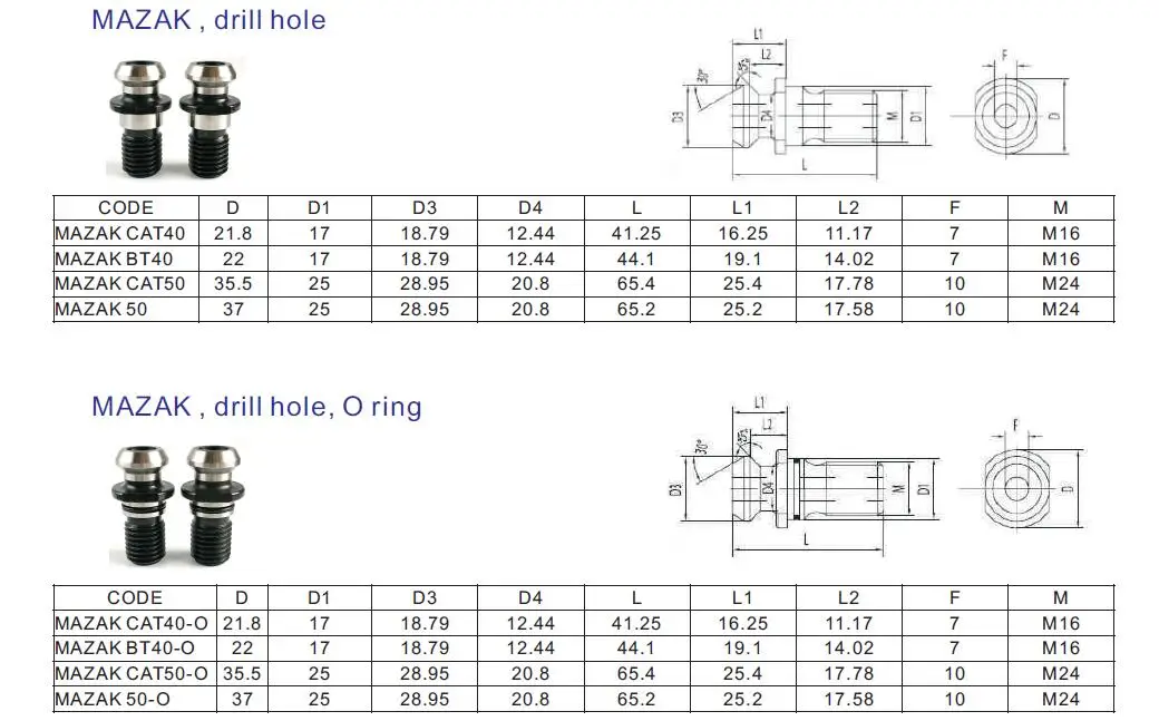 Factory Manufacturing Cat50 High Performance Mazak Iso Pull Stud Cnc Machine Tools - Buy Cnc ...