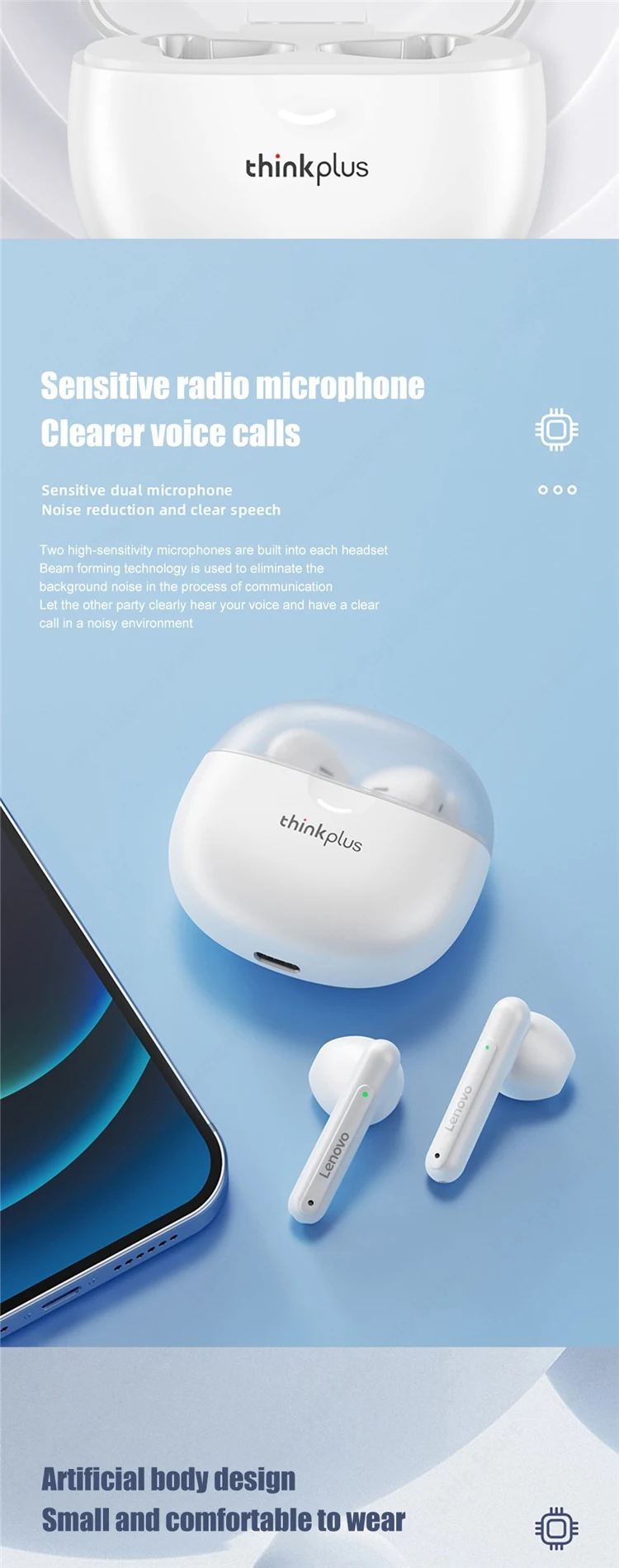 Lenovo Lp1 Pro Thinkplus Tws Headphones Gaming Earbuds Wireless Earphones Lenovo Lp1 Pro - Buy ...