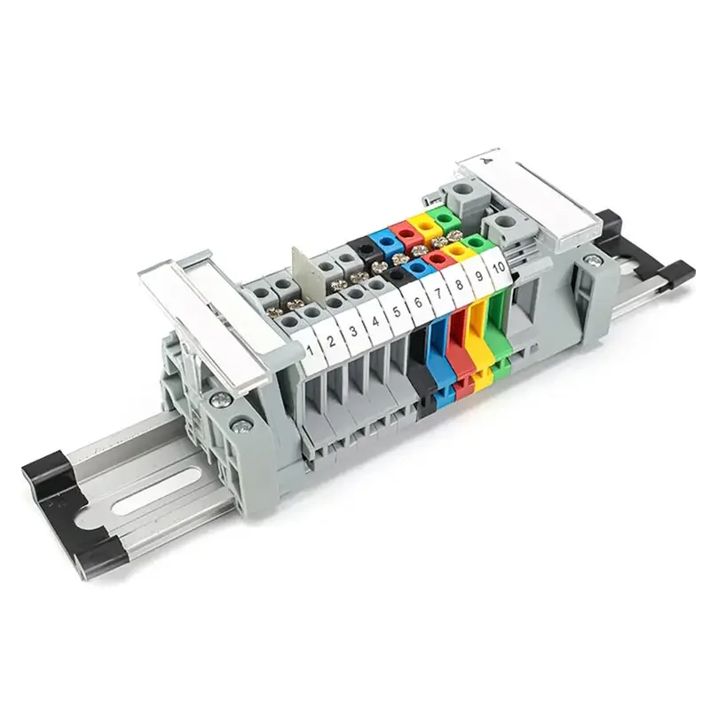 6 Colors Din Rail Uk2.5b Terminal Block Clamp Connector 800v 32a Uk-2.5n 2.5mm Square Universal ...