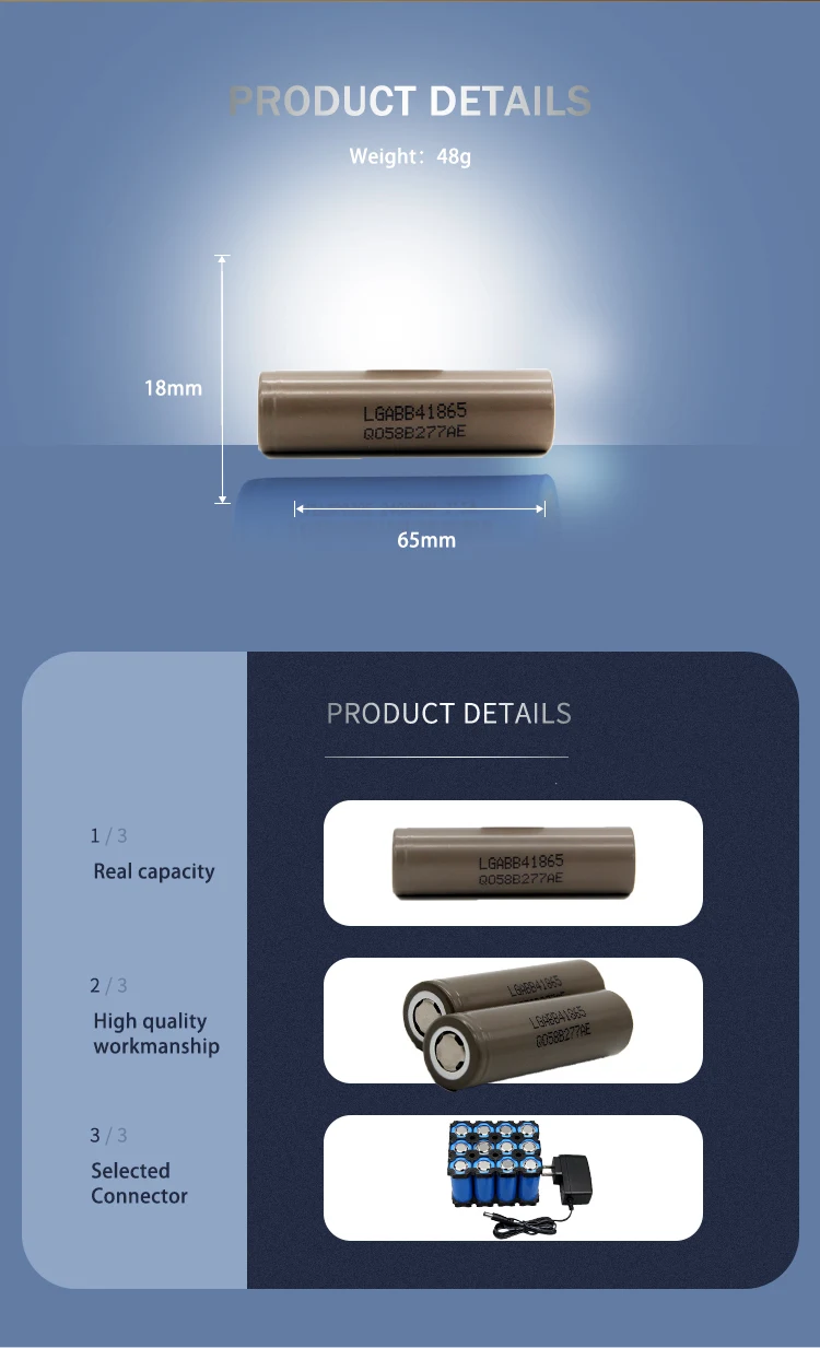 Lgabb41865 Lithium Ion Battery 18650 Rechargeable 3.7v 2600mah Cell ...