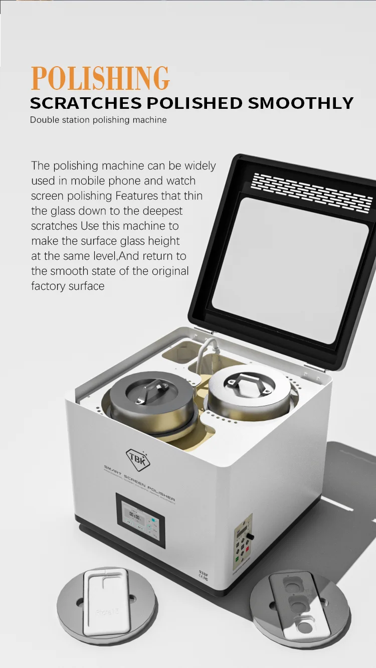 TBK 938F Mobile Phone Screen Glass Polishing Repair Machine Smart Lcd Glass Repair Tool Suitable ...