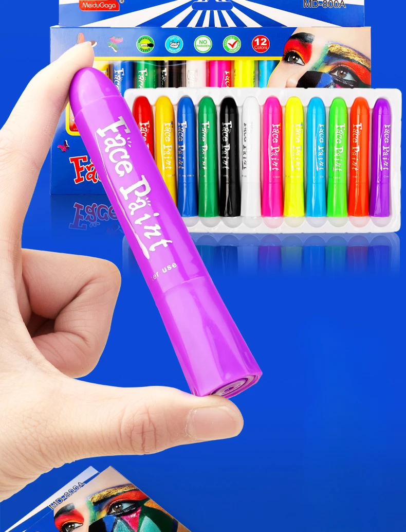 Body Paint Water Soluble Clown Opera Oil Paint Fluorescent 6 Colors Halloween Face Body Paint ...