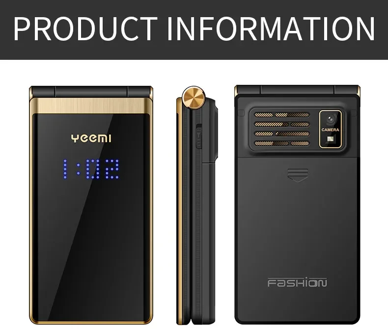 YEEMI M2-C Flip Mobile Phone - Elderly-Friendly 2G Dual SIM