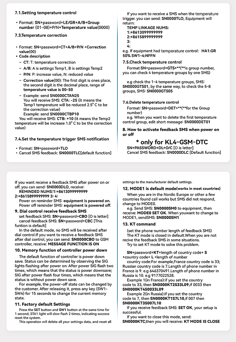 4 Channel Relay Switch Module GSM Alarm SMS Controller KL4 GSM With Power Failure Alert Optional ...