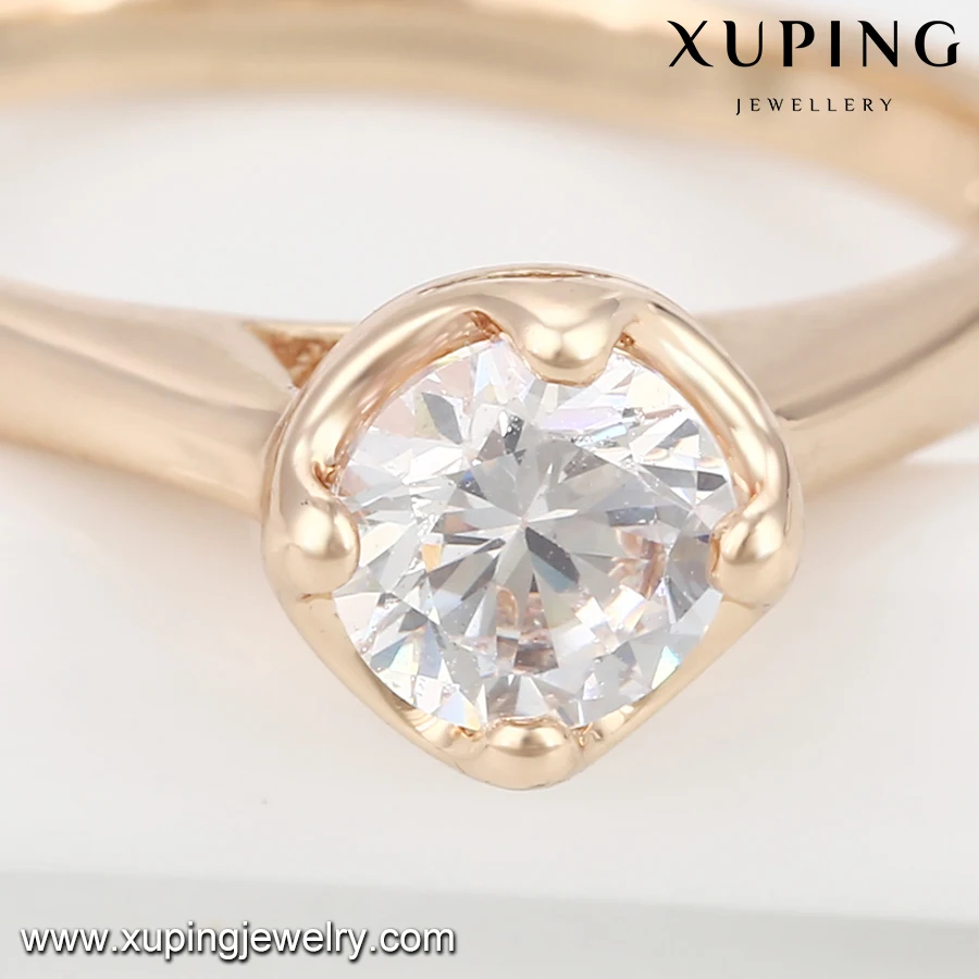Supply 13808-fashion europe jewelry 18 carat yellow gold wedding cubic zirconia ring-