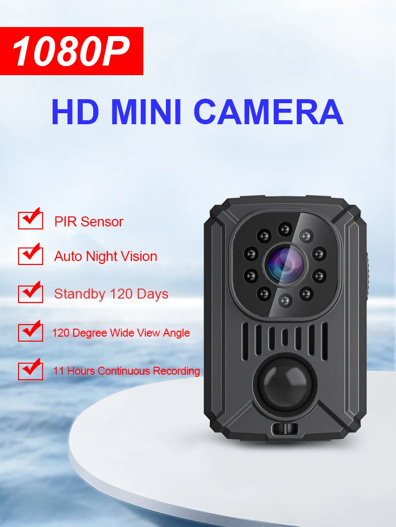 Md31 Pir Motion Sensor 4k Action Sports Camera 120 Degree Wide Angle 11 Hour Recording Infrared ...