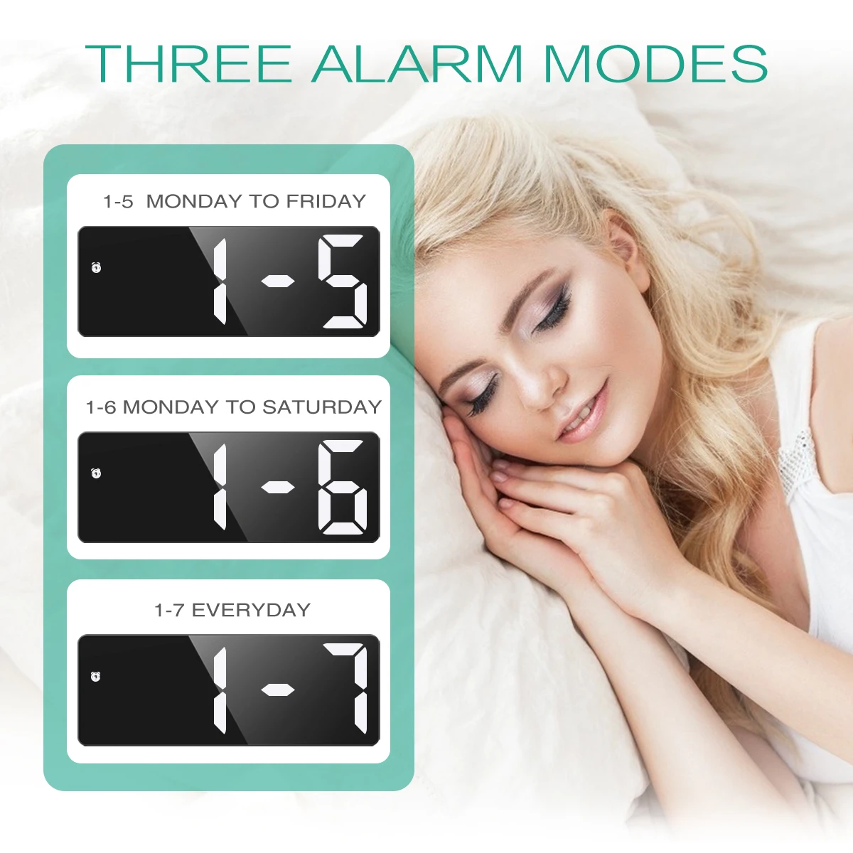 Oria Digital Alarm Clock Led Desktop Clock Voice Control Snooze Time ... Oria Digital Alarm Clock Led Desktop Clock Voice Control Snooze Time ...