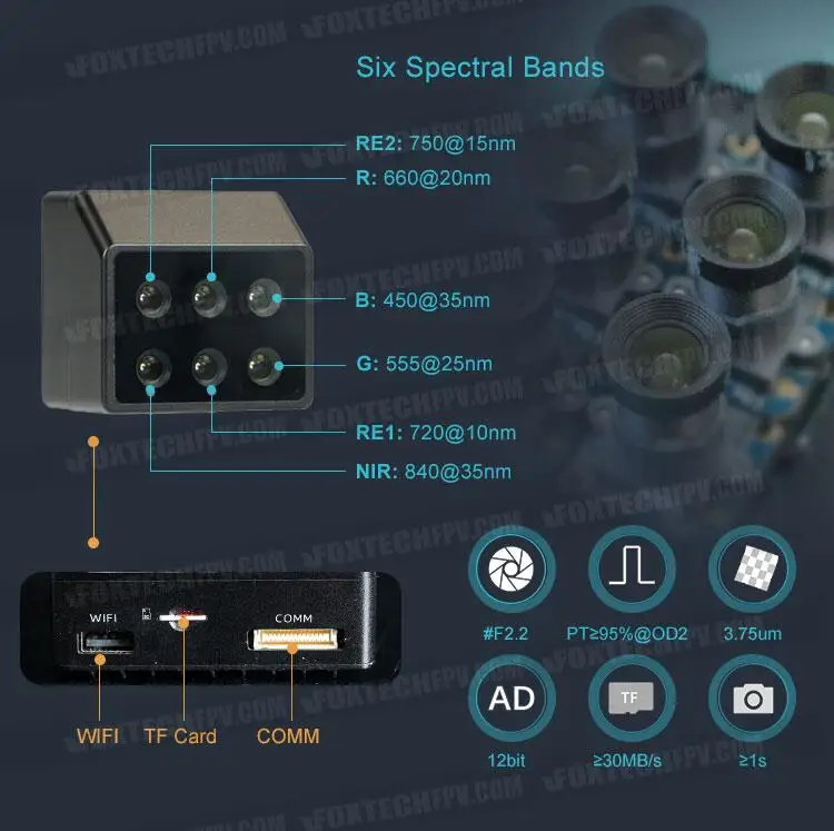 Foxtech Ms600 Series 6 Multispectral Sensor Camera Mapping Drone Survey Uav Vtol Multicopter ...
