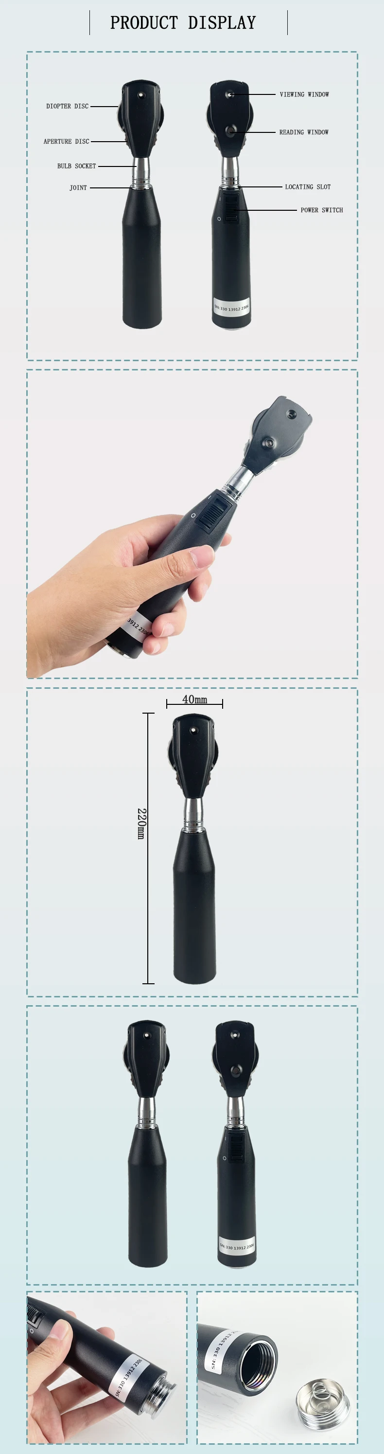 China Diagnostic Retinoscope Diagnostic Ophthalmoscope Examination Portable Digital Wireless ...