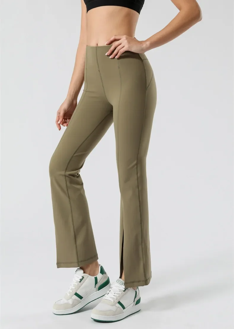 High Quality Sexy High Waisted Yoga Flared Pants Hip Lifting Pants Dance Fitness Sports Front ...