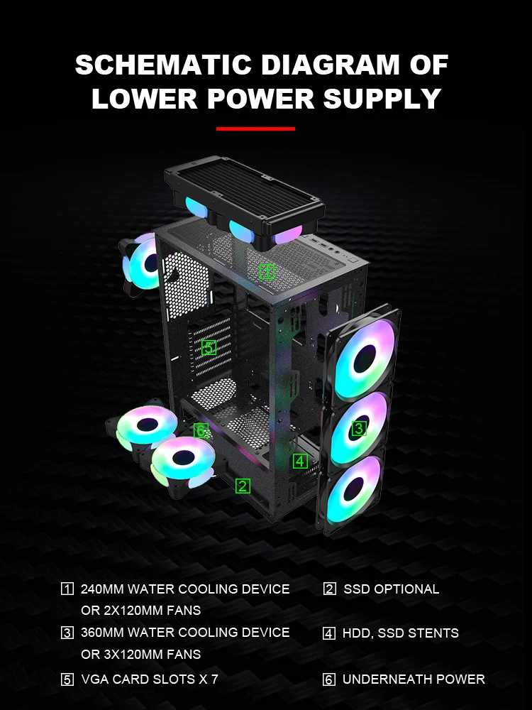 Production Custom Branded Low End Chasis Gaming Computer Casing Rgb Atx Cpu Tower Casing ...