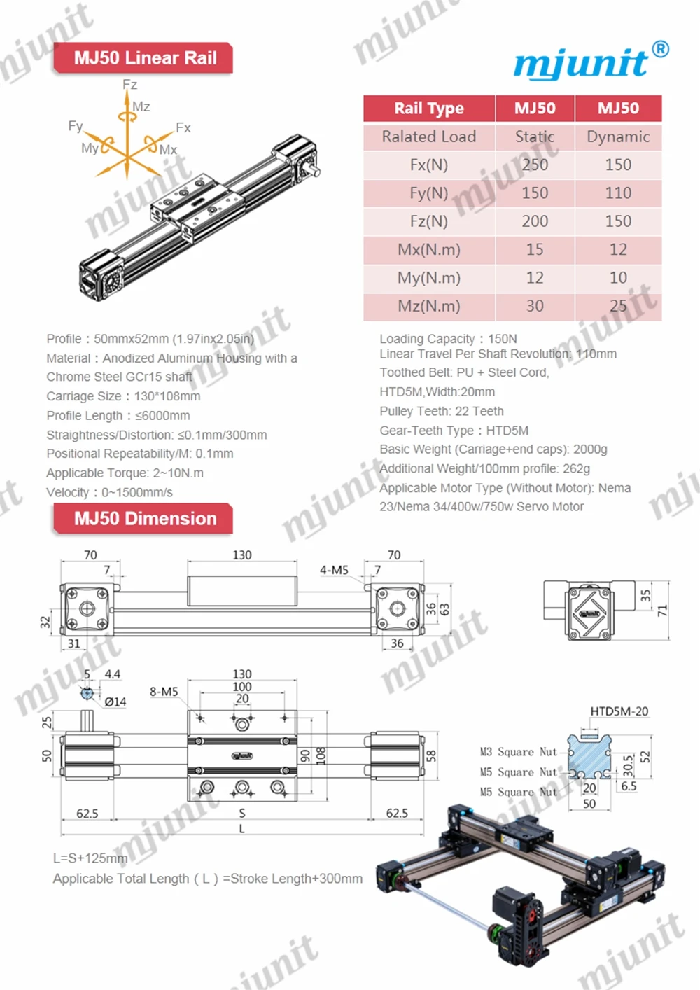Mjunit Sewing and Handling Gantry Sliding Table Module XY Axis Mobile Platform Synchronous Belt ...