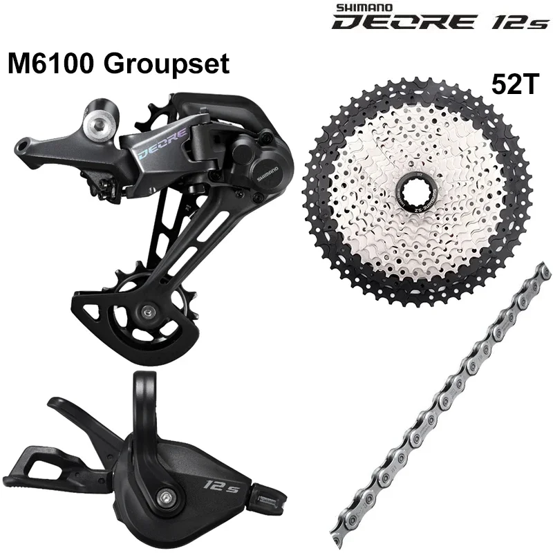 Shimano Deore M6100 12s Groupset Shift Lever Rear Derailleur Cassette Sprocket 46t 50t 52t Chain ...