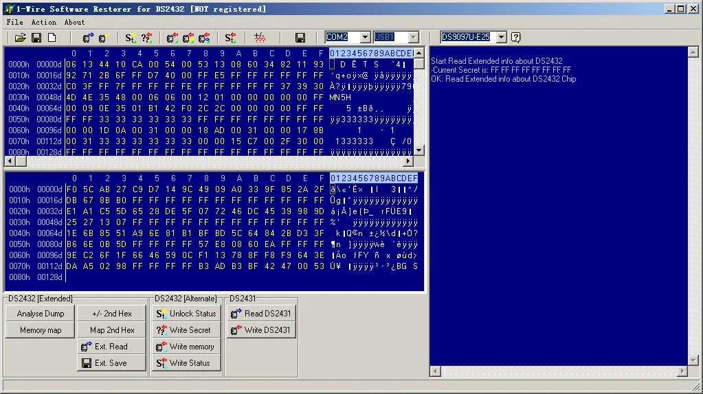 MAXIM 1-Wire Programmer DS9097U DS2431 DS2502 Replaces DS9490