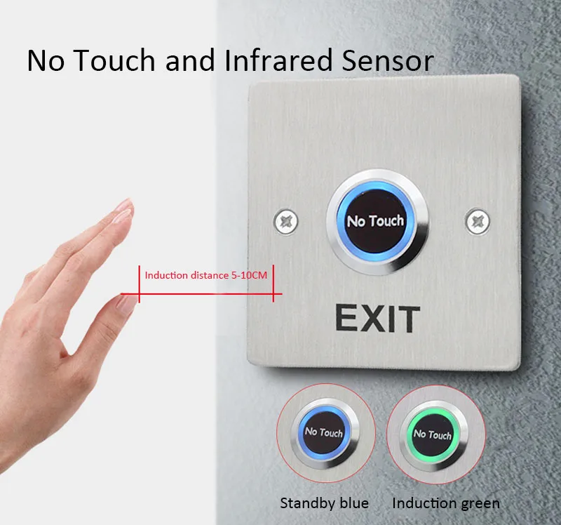 Ip68 Waterproof Infrared Sensor Exit Switch No Touch Contactless Switches Door Release Exit ...