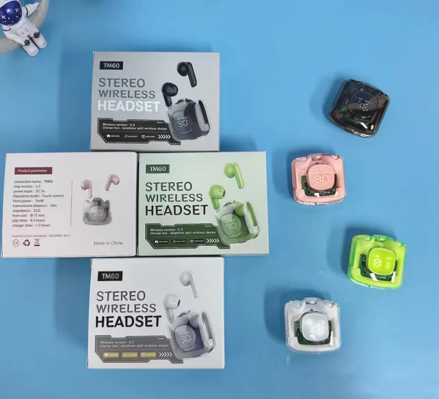 TM60 TM50 TM30 TM20 Stereo Earbuds - Fast Charging & IPX-6 Waterproof