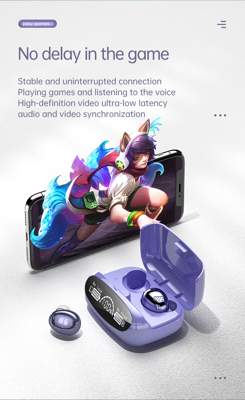 M10 Earbuds Bt5.1true Wireless Tws Earbuds Waterproof Gaming Earphone Headset Wireless ...