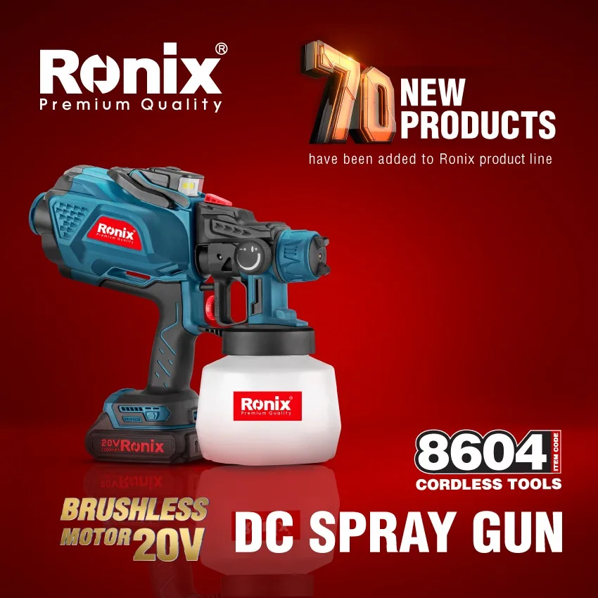Ronix 2023新款8604无绳喷枪，20v无刷电机高切割效率无绳工具 - Buy 无绳喷枪,喷枪,无刷喷枪 Product on Alibaba.com