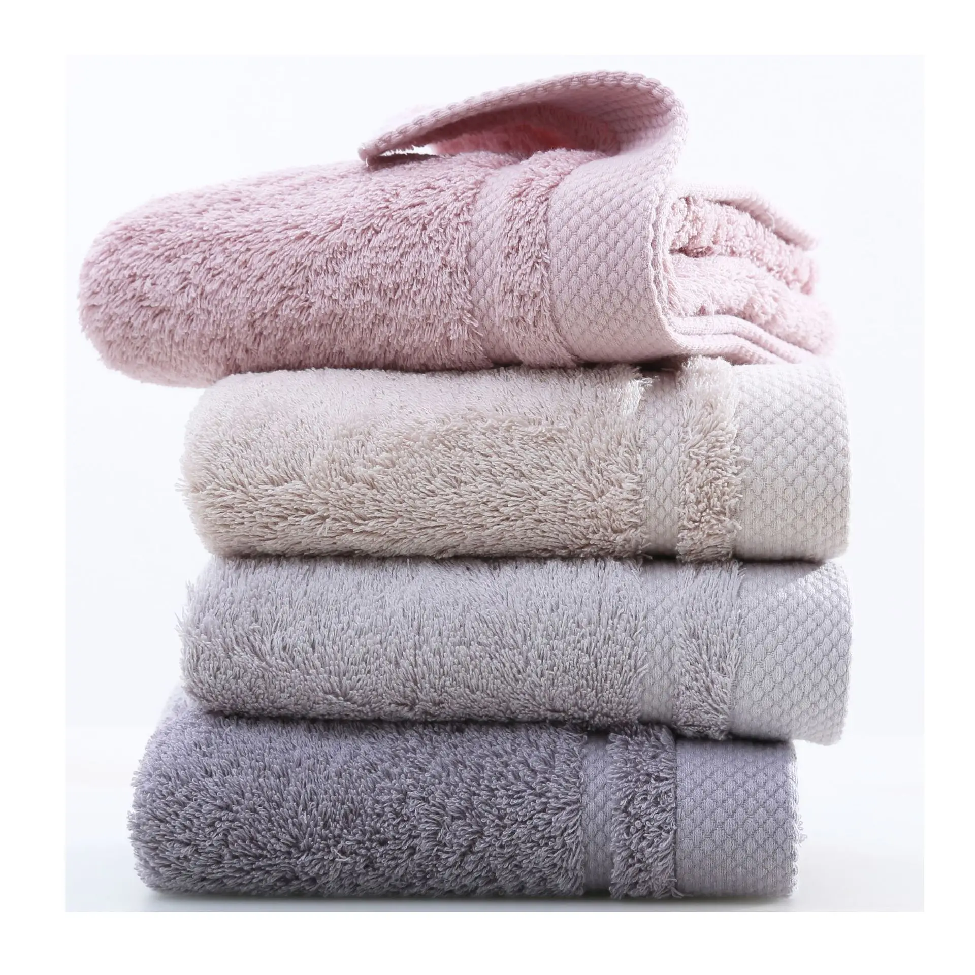 Custom logo Hotel Spa School Cotton Towels 100% Cotton 28S Long Twist Sprial Terry Face Hand ...