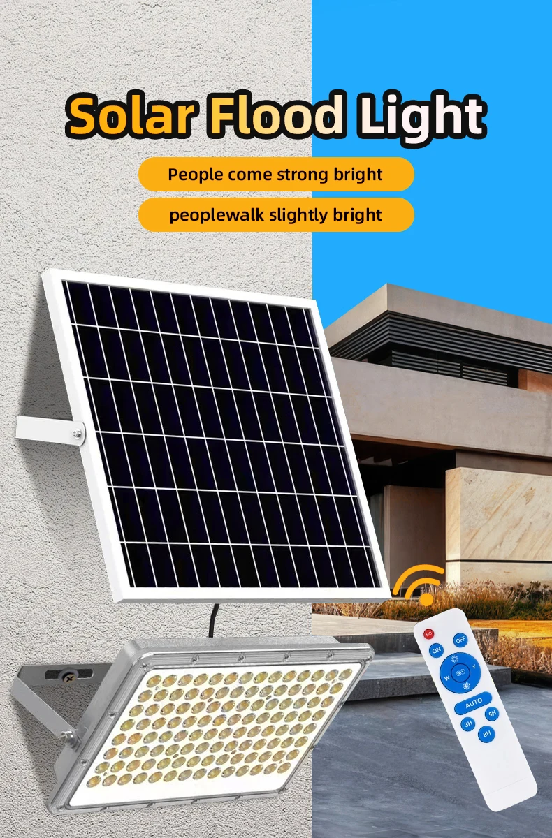 Outdoor Project 2023 Solar Led Flood Light Waterproof Ip67 Cool White Aluminum Super Bright ...