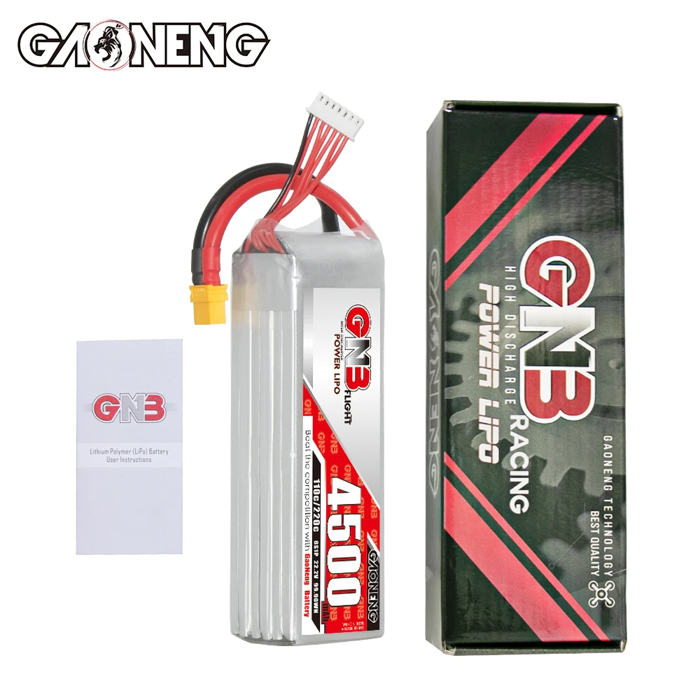 Gaoneng Gnb 4500mah 6s 22.2v 110c 220c Xt60 Rc Lipo Battery 600mm To 700mm Helicopters 800mm ...
