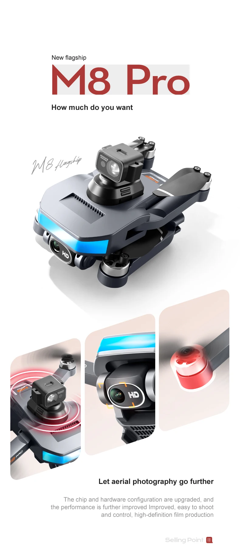 M8 Pro Brushless Drone Gps Positioning Hd Aerial 6k Photography Laser Obstacle Avoidance Folding ...