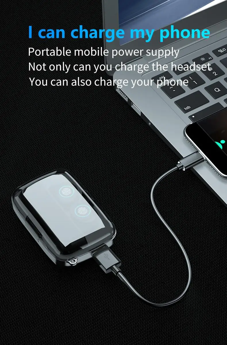 New M18 Tws Bluetooth 5.1 Wireless Earphones Headphone 3500mah Charging Box 9d Stereo Hifi ...