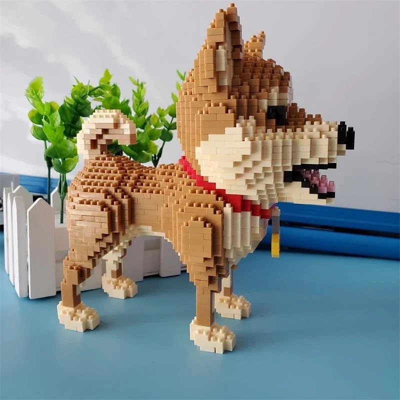 Mini Blocks Cute Shiba Inu Model Plastic Building Bricks Dog ...