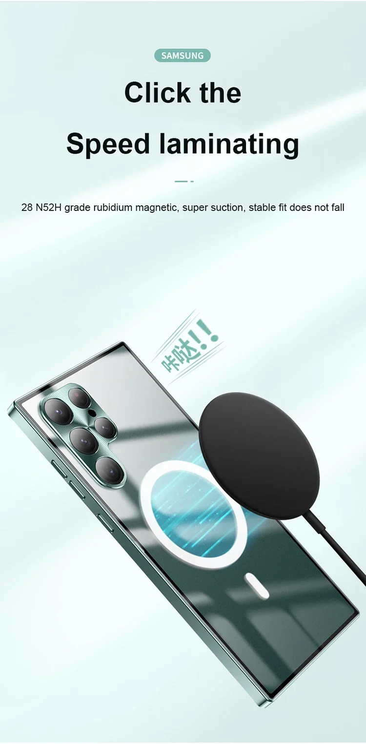 Magic Shield Ultrathin Metal Case For Samsung Galaxy Note20 S22 S21 S23 Ultra Note10 Plus S20 Fe ...