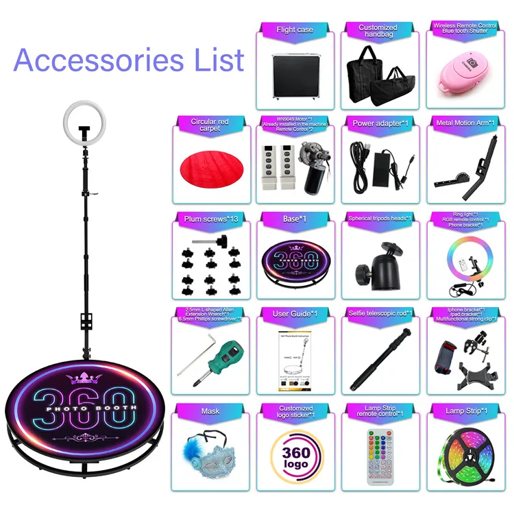 68cm Mini 360 Photo Booth Machine Party With Led Lights - Buy Photo Booth 360 Backdrop 360 Photo ...