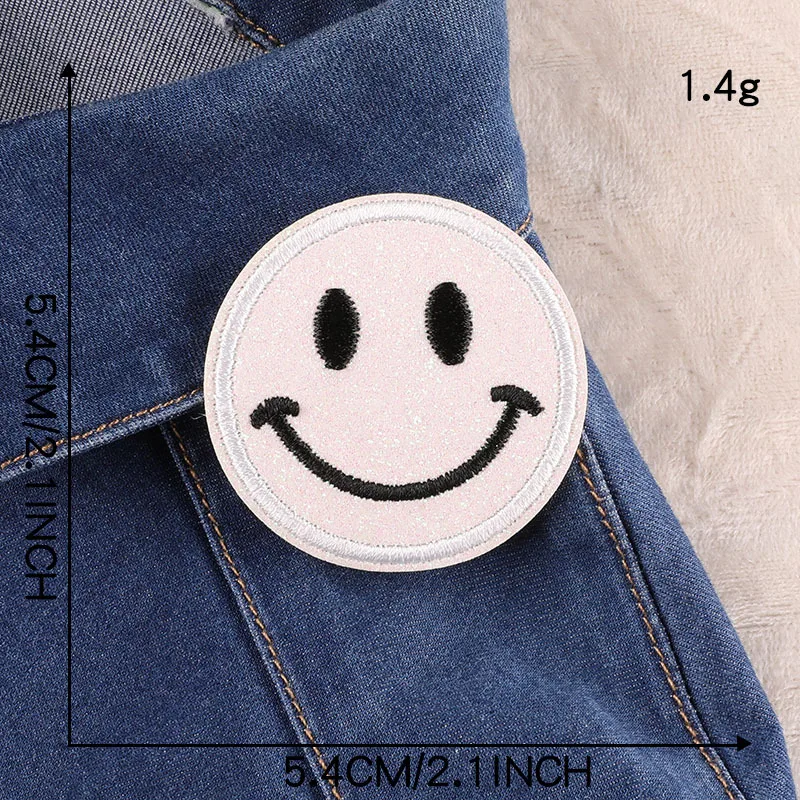 Smiley Face Expression Iron On Patches Computer Embroidery Patches ...