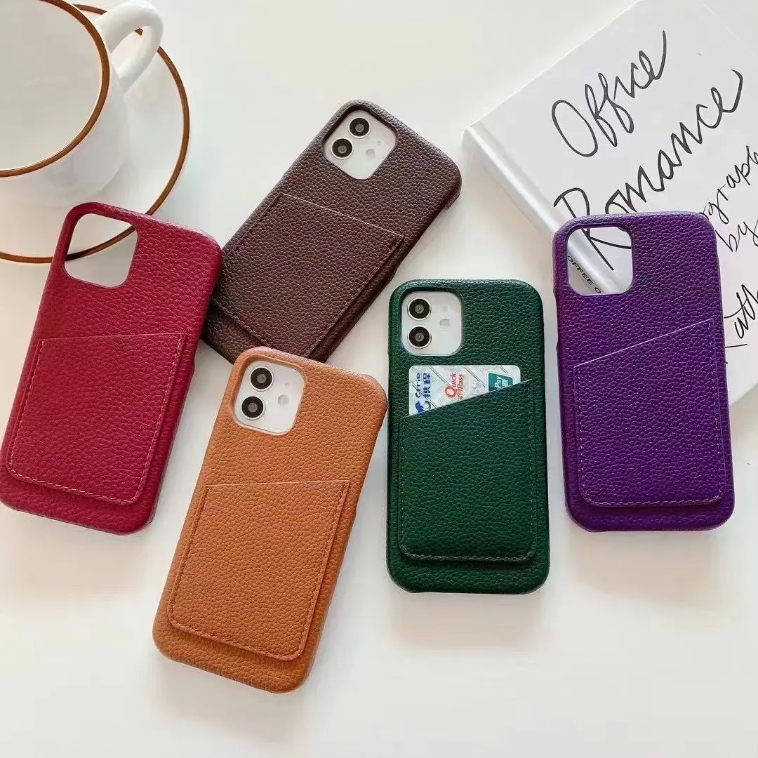 Luxury Lychee Print Insert A Credit Card Woman Phone Cover Apple Mobile ...