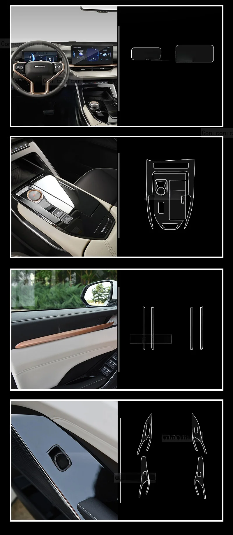 Protective TPU Film for HAVAL H6 GT 2022-2023 Gearbox Panel